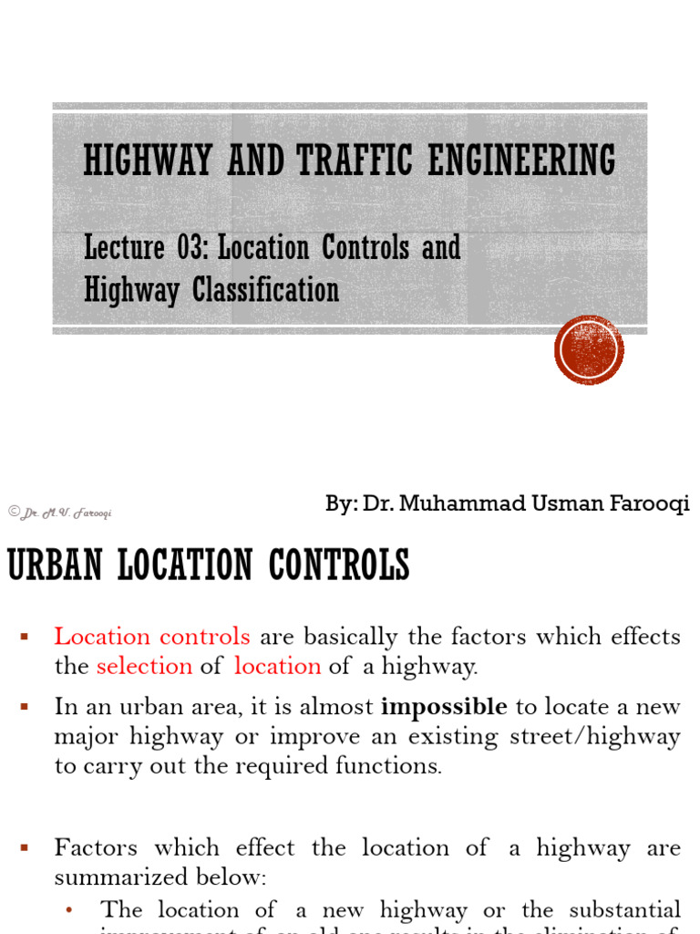 Lec-03-Location Controls and Highway Classification | PDF | Highway ...