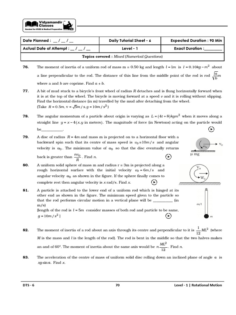 Rotation DTS-6 | PDF | Rotation Around A Fixed Axis | Mechanical ...