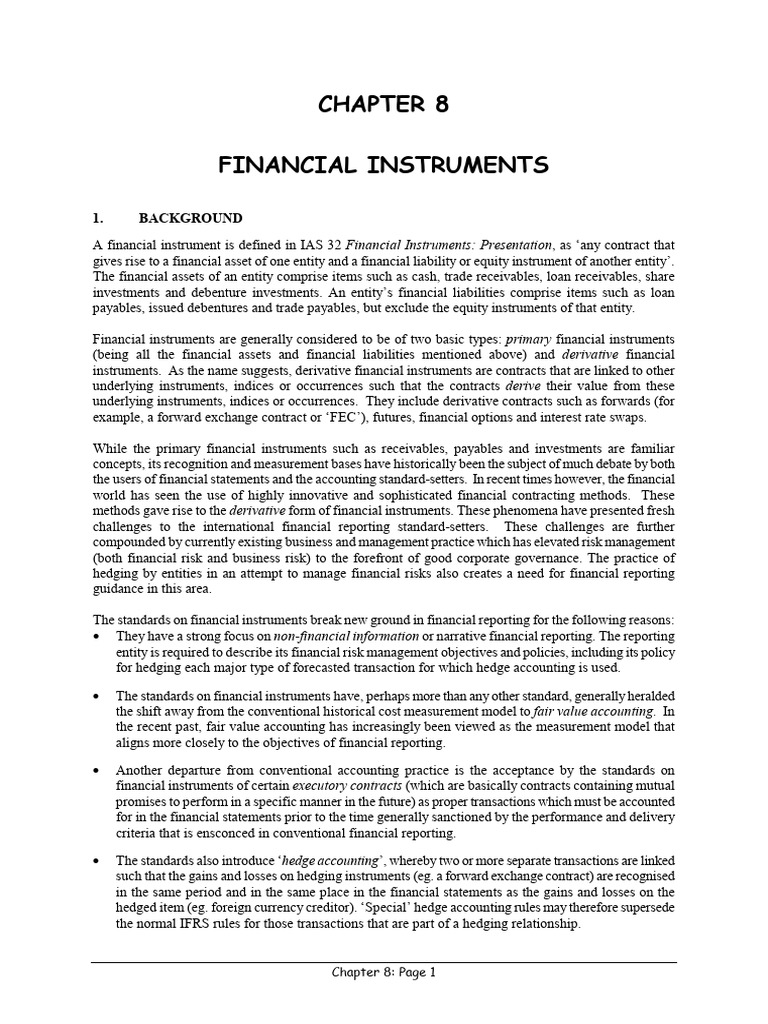 Chapter 8 Financial Instruments 2013 | PDF | Futures Contract | Option ...
