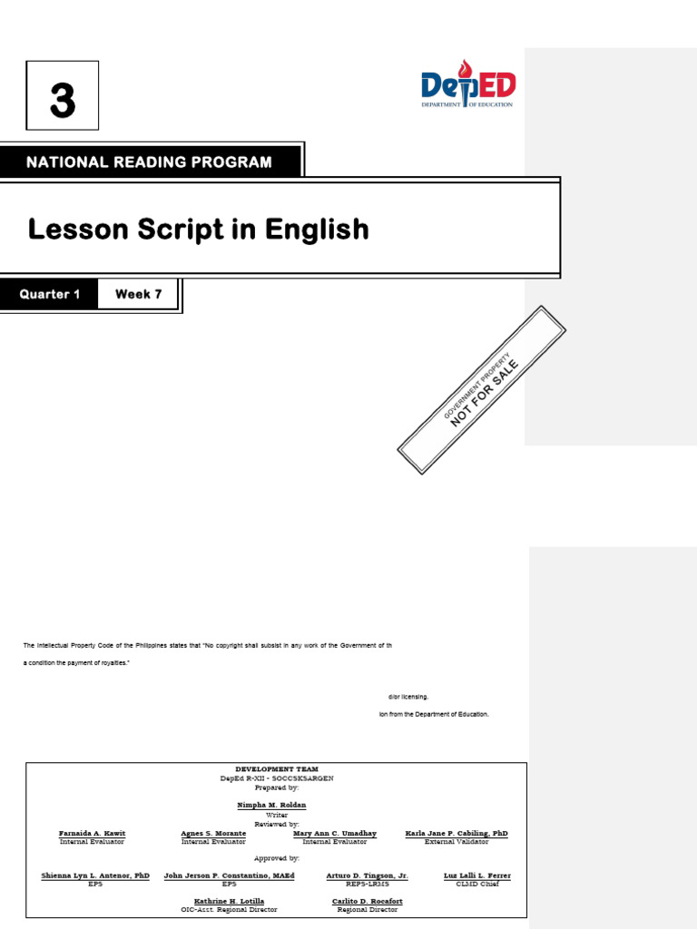 2024 LS G3 NRP Q1 Week7 | PDF | Reading Comprehension | Word