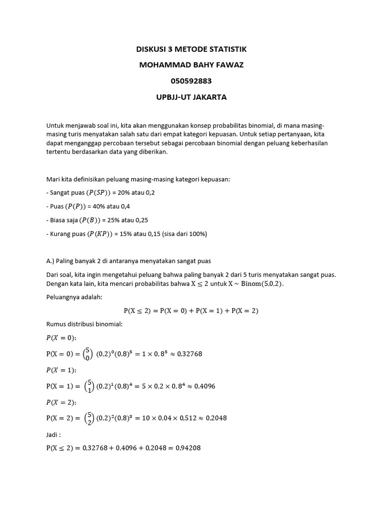 Diskusi 3 Metode Statistik | PDF