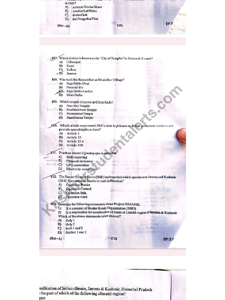 JKSSB Stock Assistant Question Paper PDF 1 | PDF