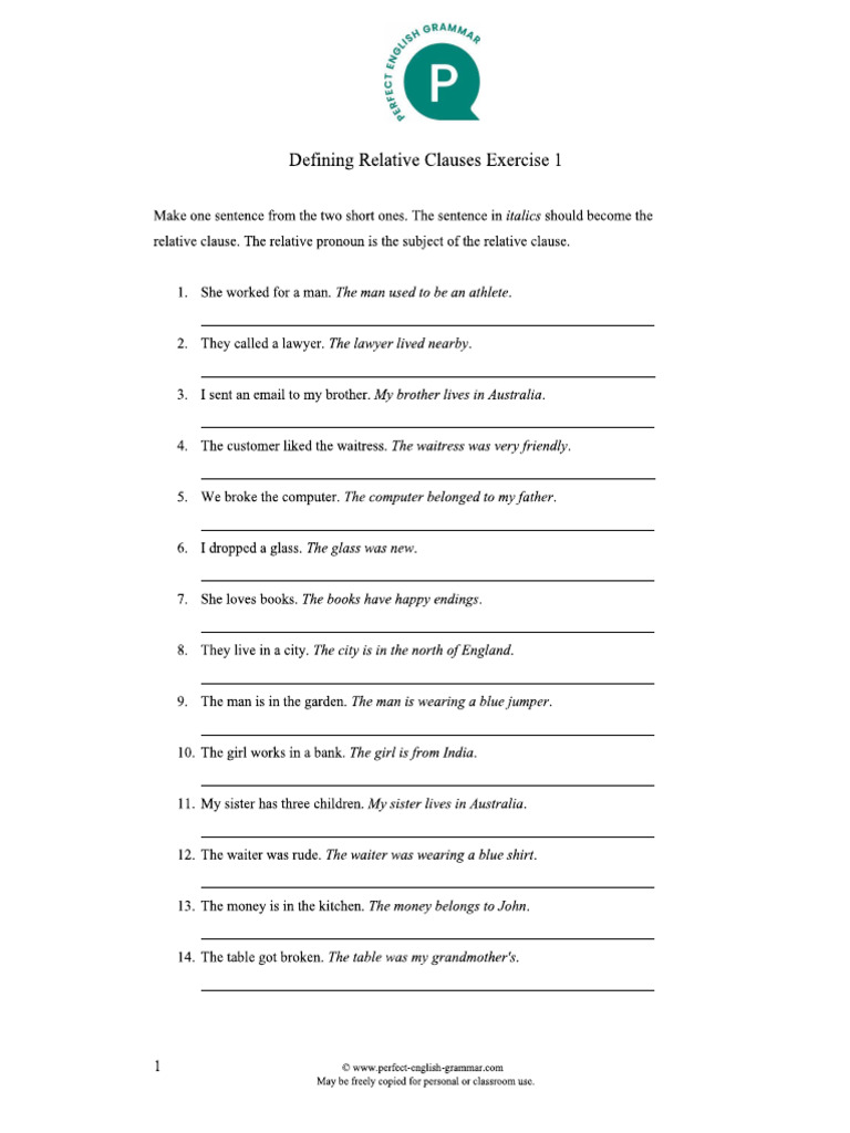 Relative Clauses Quiz B | PDF