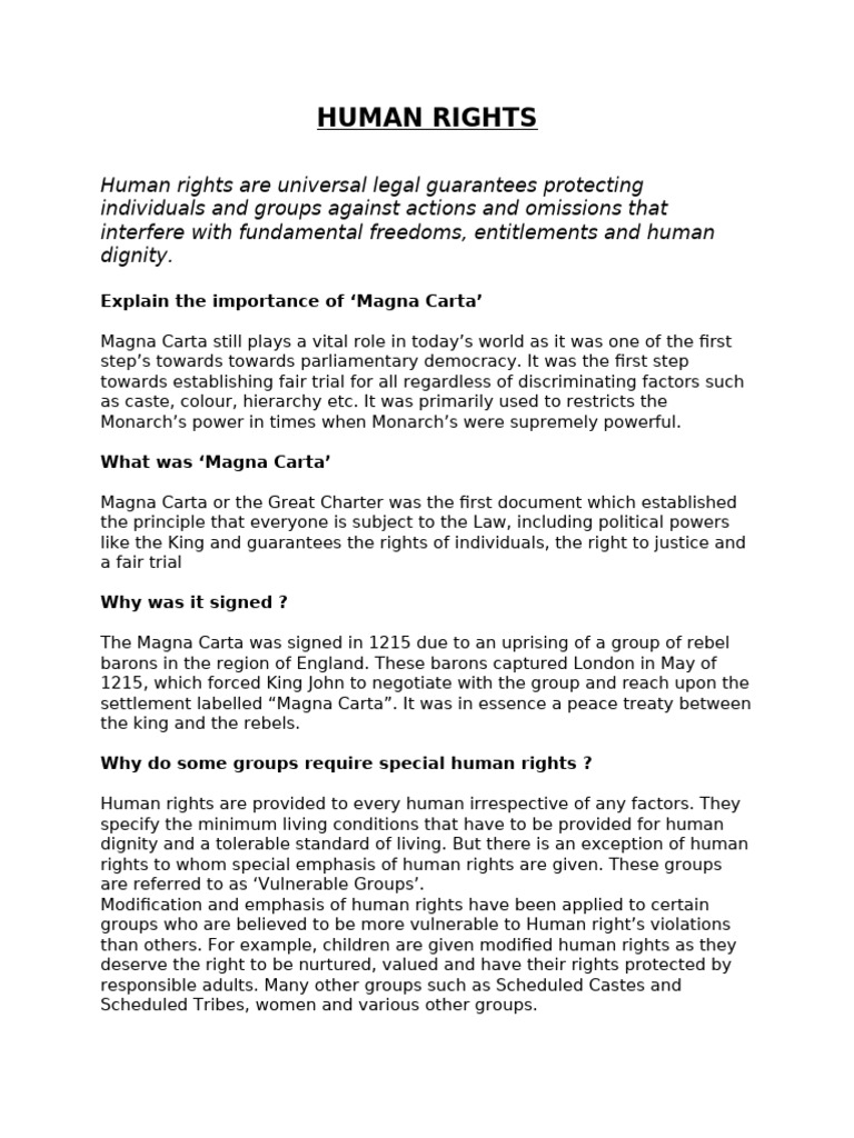 Pwsunp117720201120100444940human Rights | PDF | Human Rights | Magna Carta