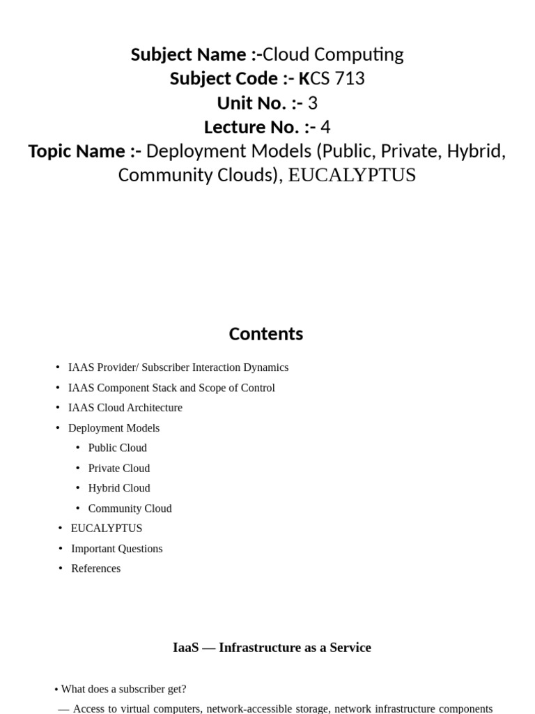 KCS713 Unit 3 Lecture 4 | PDF | Cloud Computing | Virtual Machine
