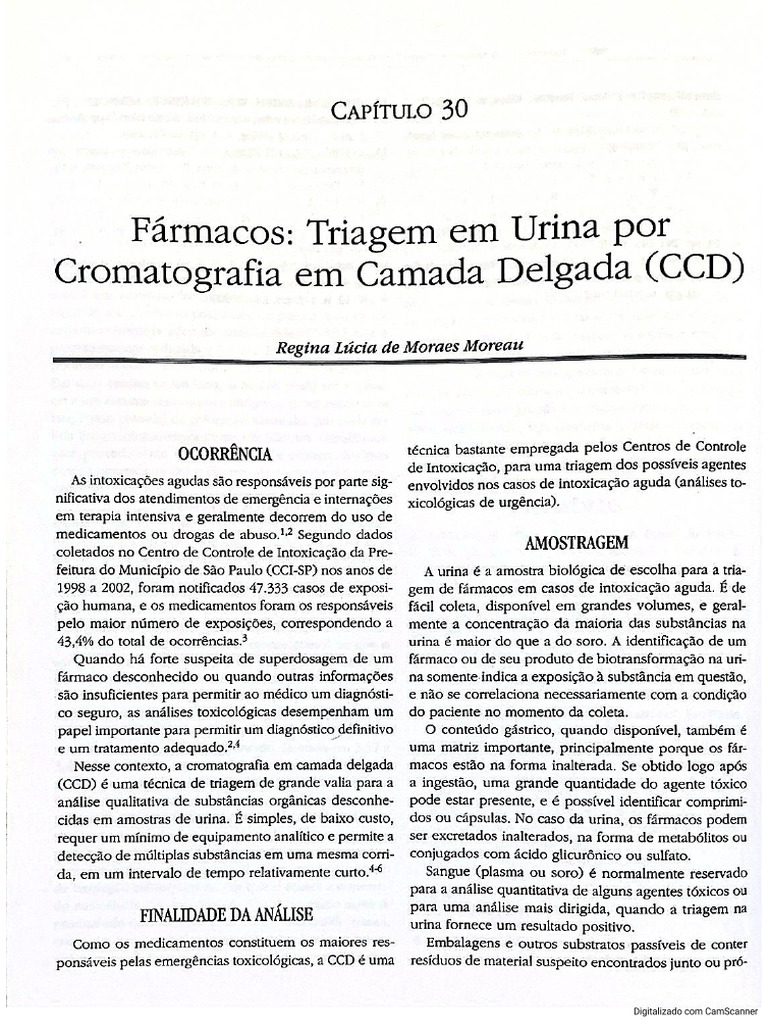 Triagem de Fármacos em Urina Por CCD | PDF