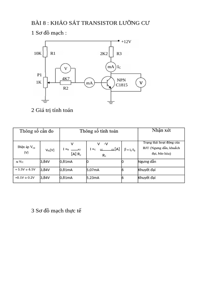Nhóm 5 Bài 8 Transistor Lư NG Cư | PDF
