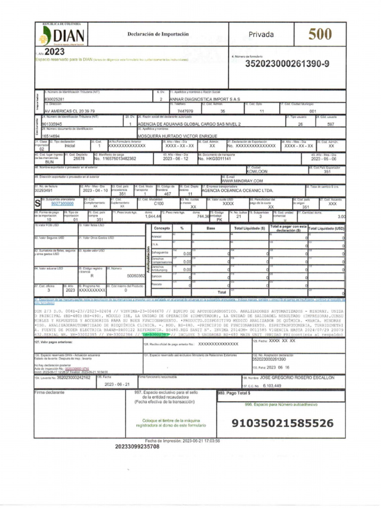 Registro de Importacion | PDF