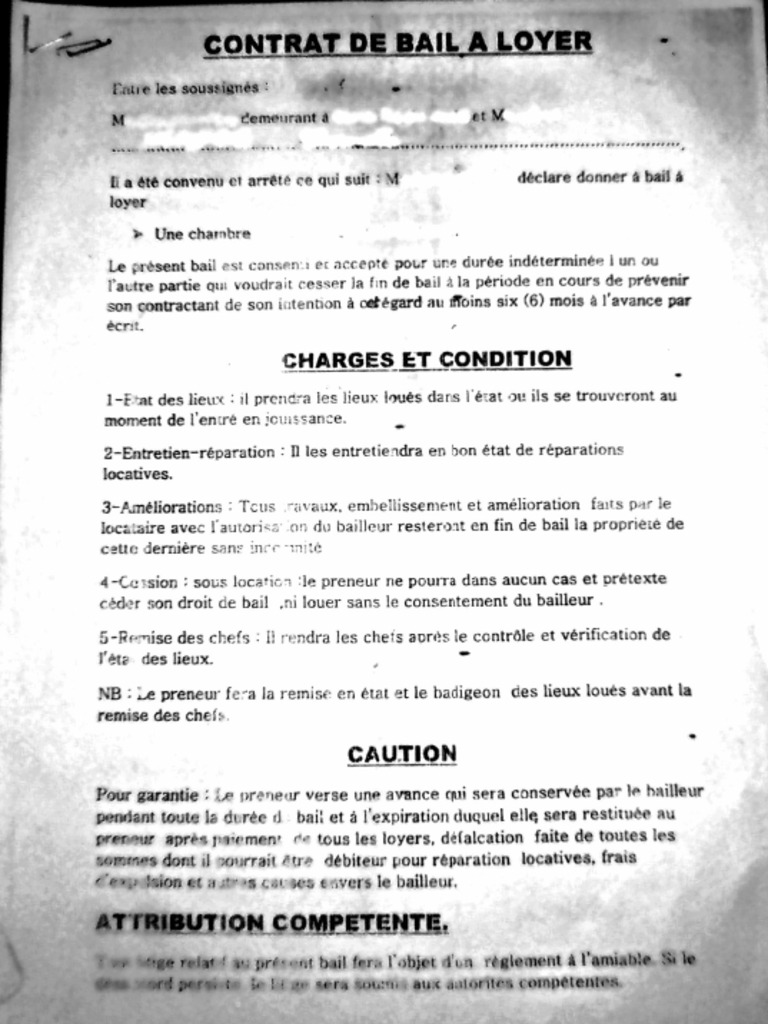 Contrat de Bail À Loyer Et Règlement Intérieur | PDF