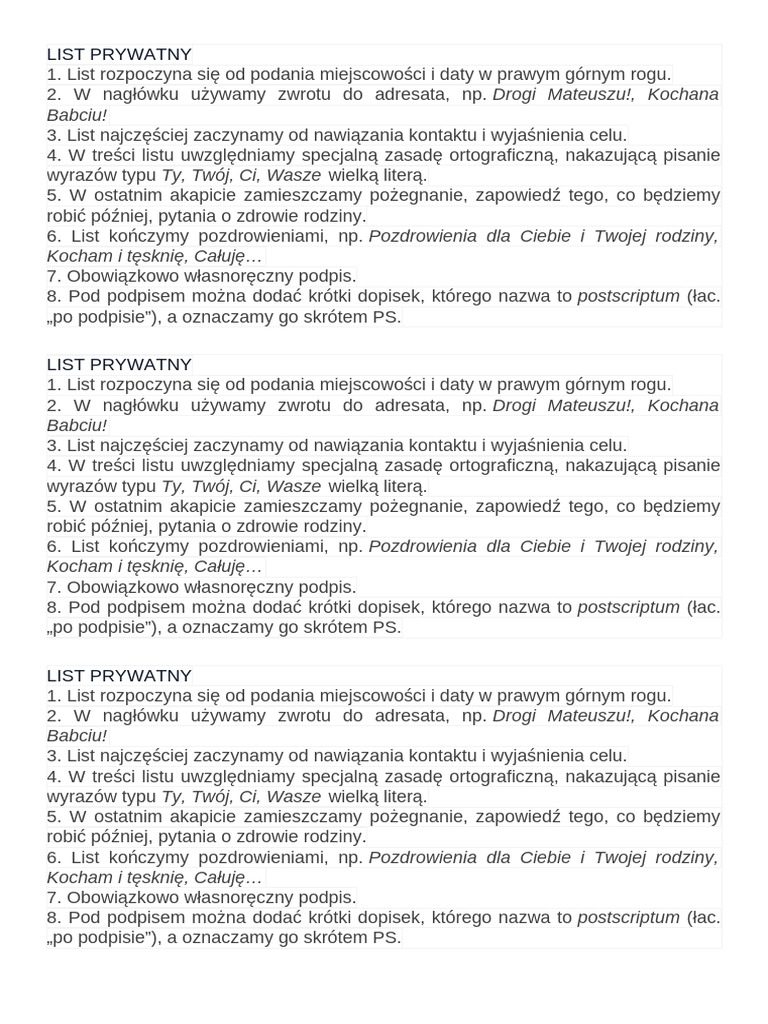 List Prywatny | PDF