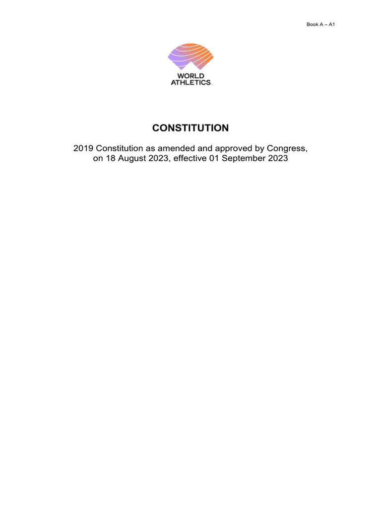 World Athletics 2019 Constitution Update | PDF | United States Congress ...