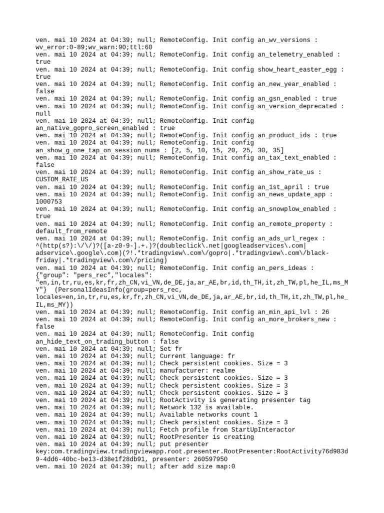 RemoteConfig Initialization Logs | PDF | Computing | Software