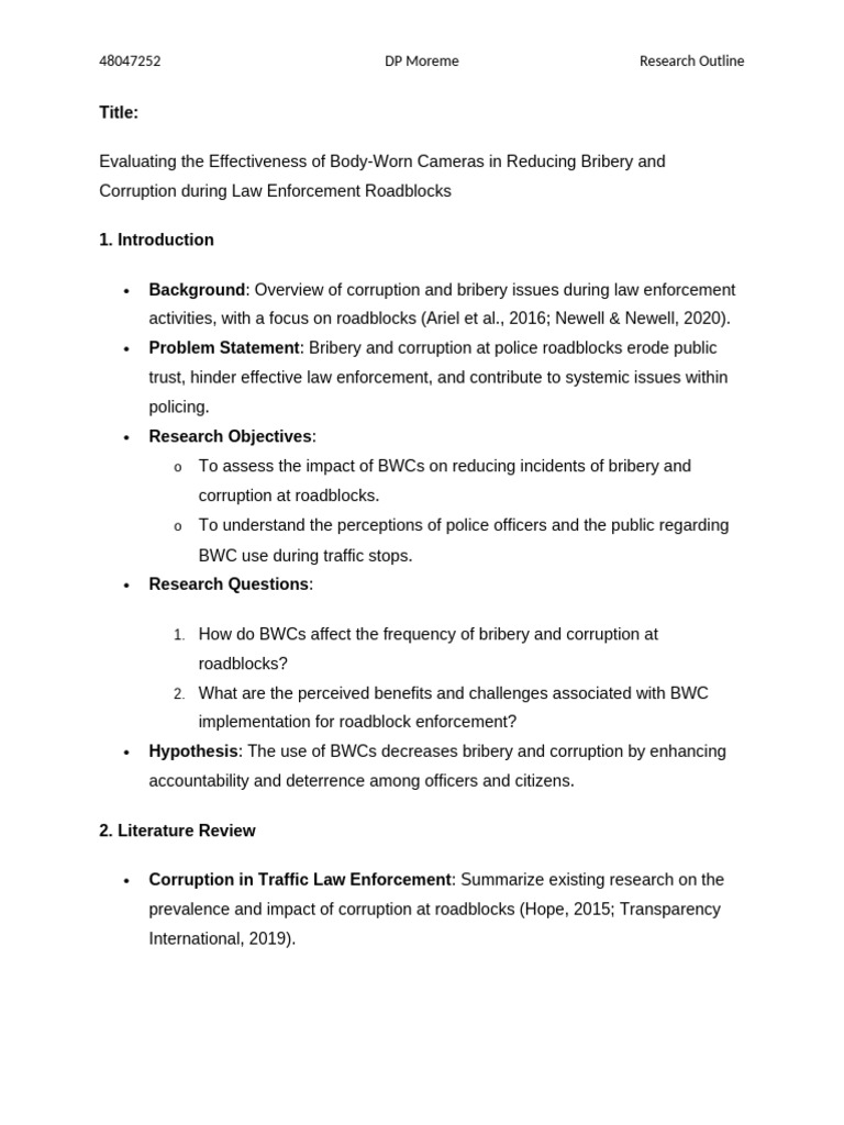 Research Outline Forensic Science Masters | PDF | Qualitative Research ...