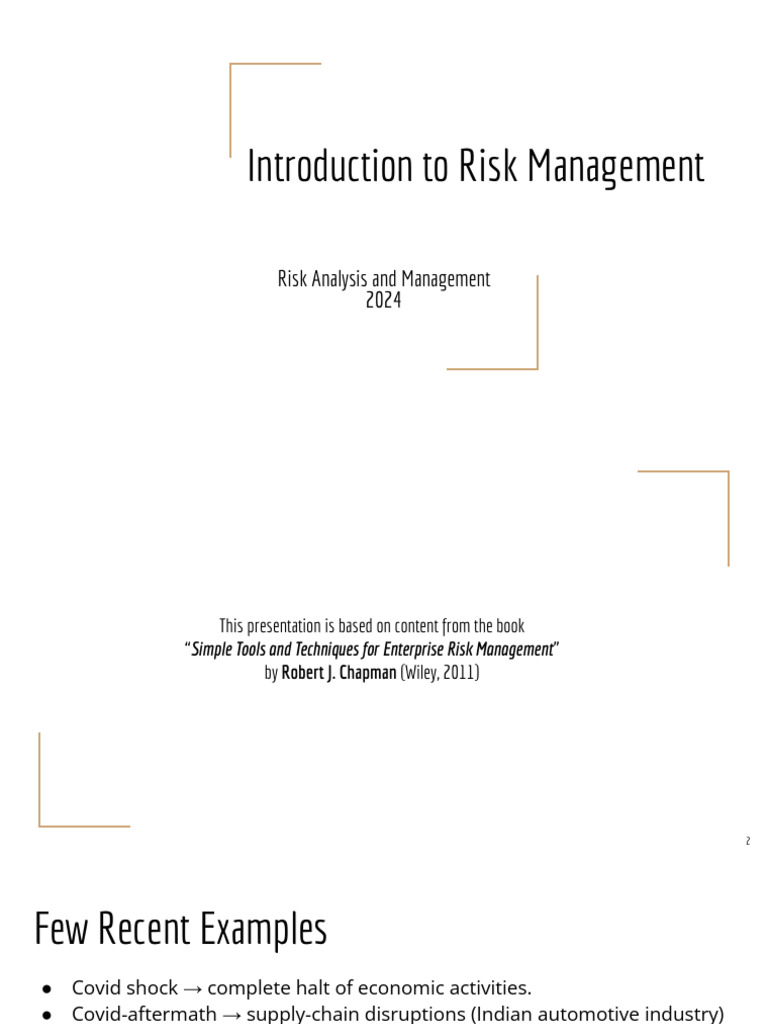 M1 - Risk Management - Handouts | PDF | Risk Management | Internal Control