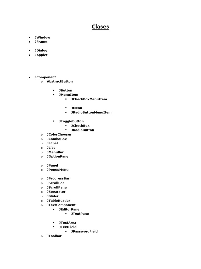 Desarrollo de Interfaces - Comandos JSwing (Java) | PDF | Ventana ...