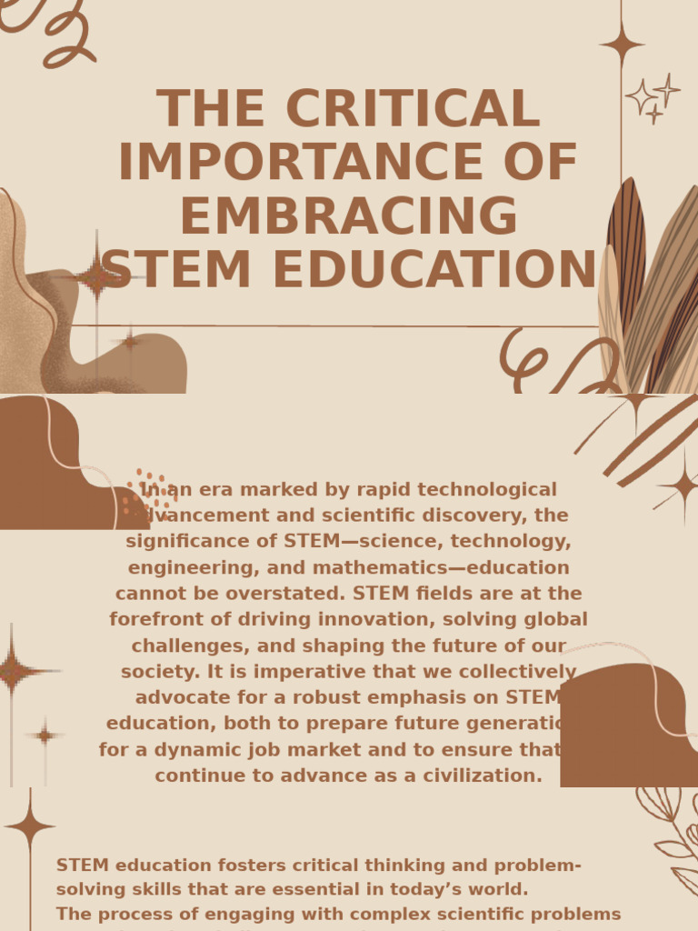 Importance of STEM Education Today | PDF | Science, Technology ...