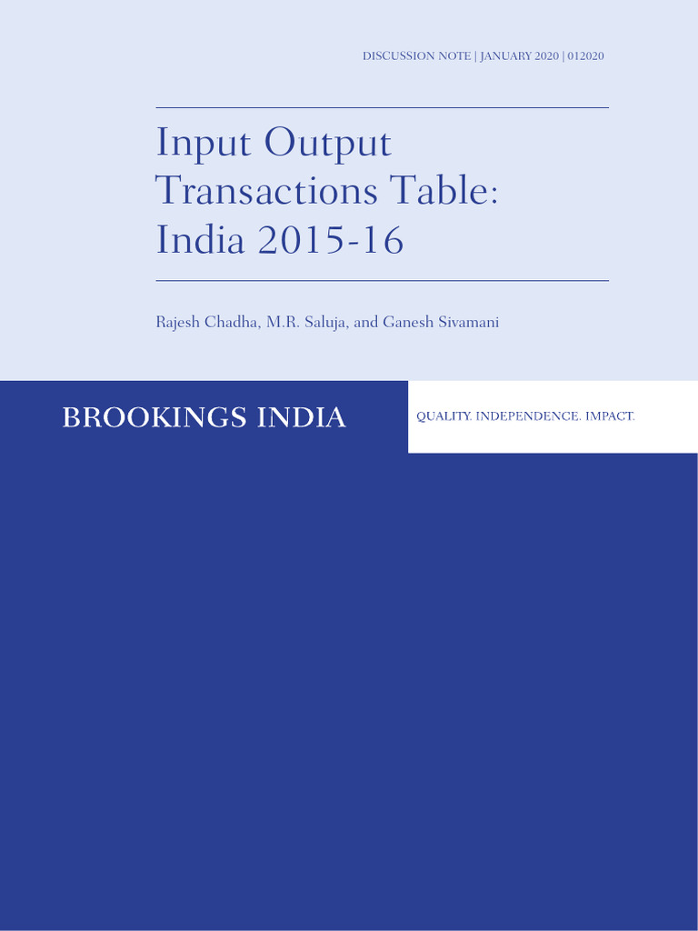 Input Output Transactions Table | PDF | Input–Output Model | Prices