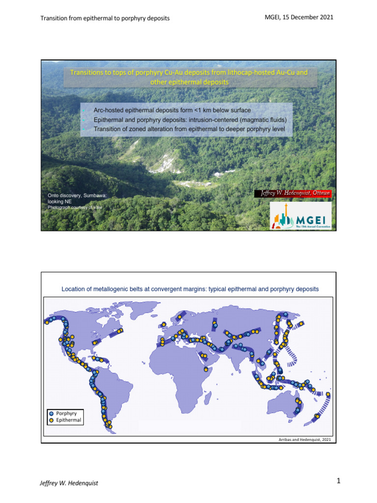Hedenquist Transitions 15 Dec 2021 | PDF | Natural Materials | Minerals