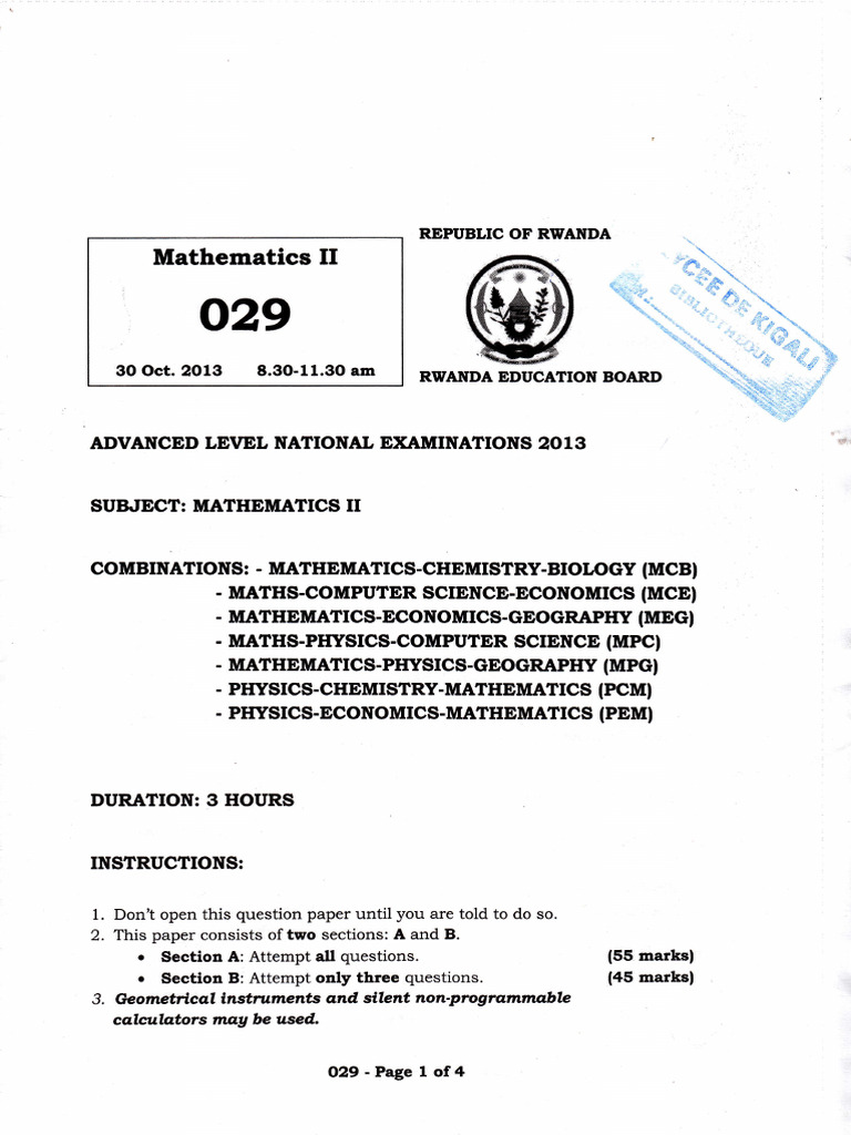 Mathematics II 2013 | PDF | Mathematical Concepts | Theoretical ...