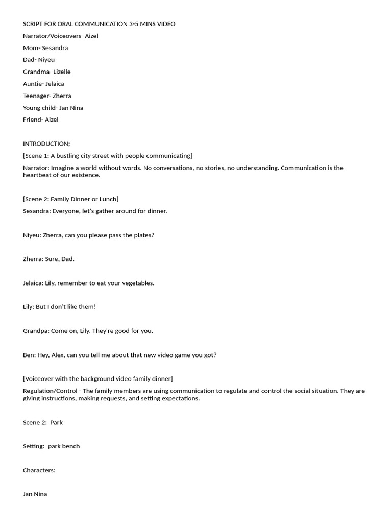 Script For Oral Communication 3 | PDF