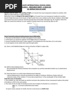 Worksheet Refractive Index Numericals CH - 10 Light Class - X | PDF ...
