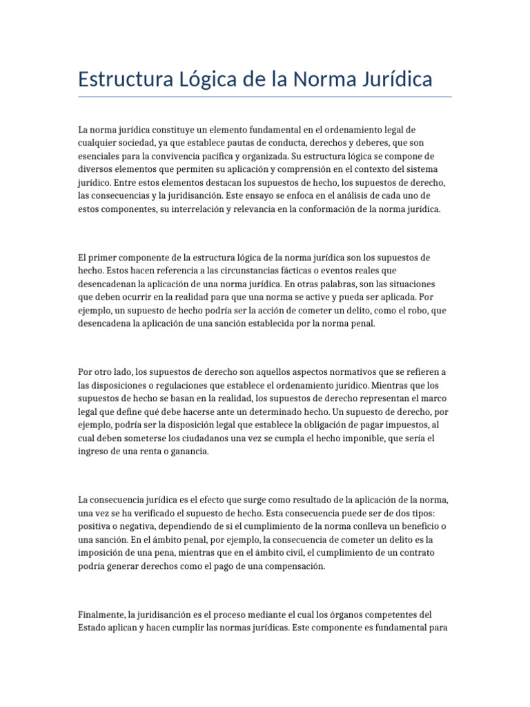 Estructura Logica de La Norma Juridica | PDF | Justicia | Crimen y ...