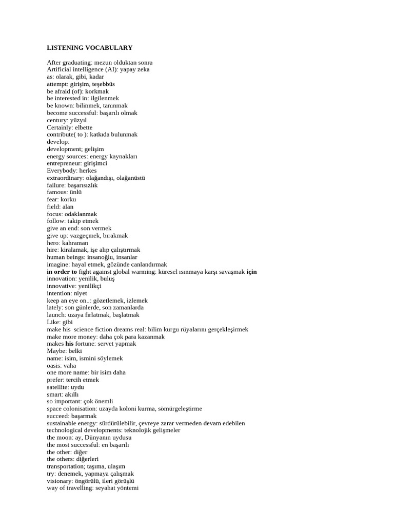 Listening Voc | PDF