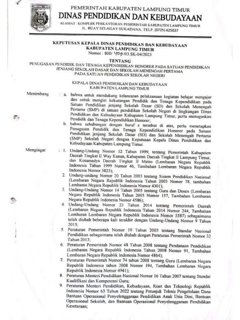 SK Pangkat Terahir - Erfina Siskawati | PDF