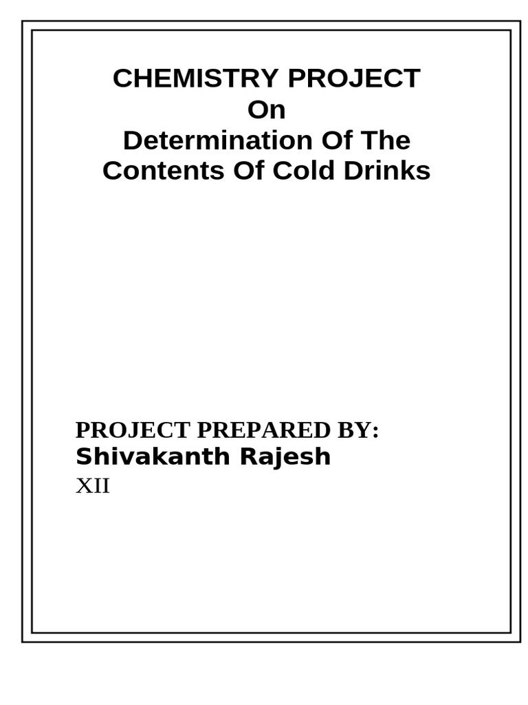 Chemistry Project | PDF
