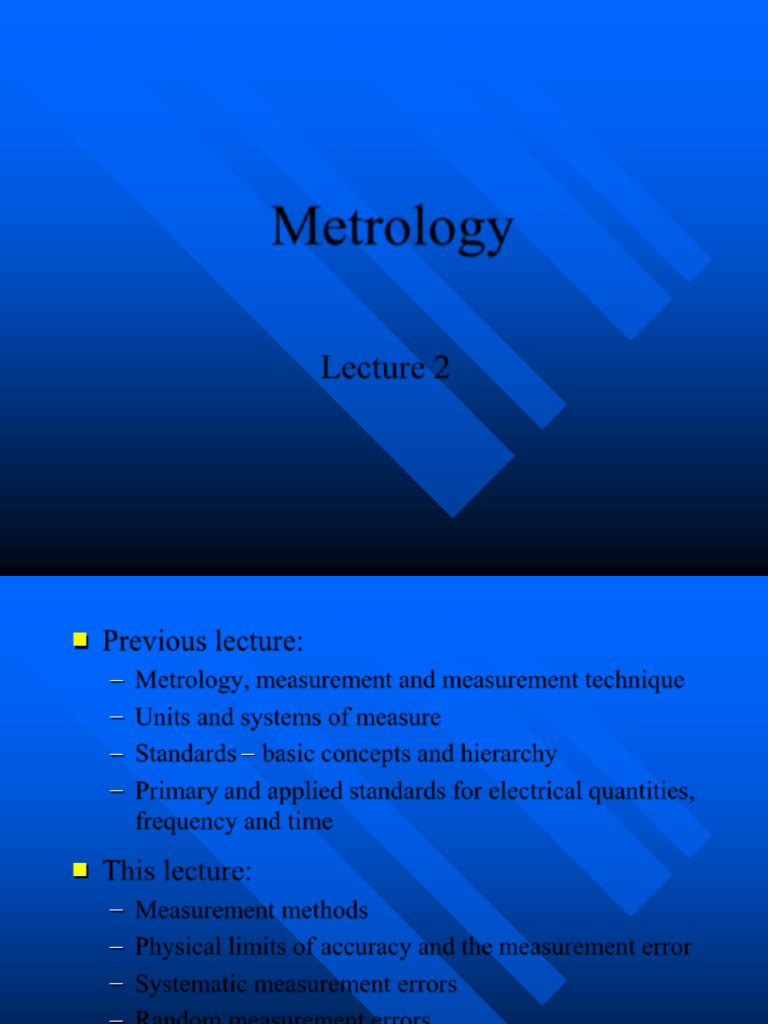 Metrology | PDF | Accuracy And Precision | Measurement