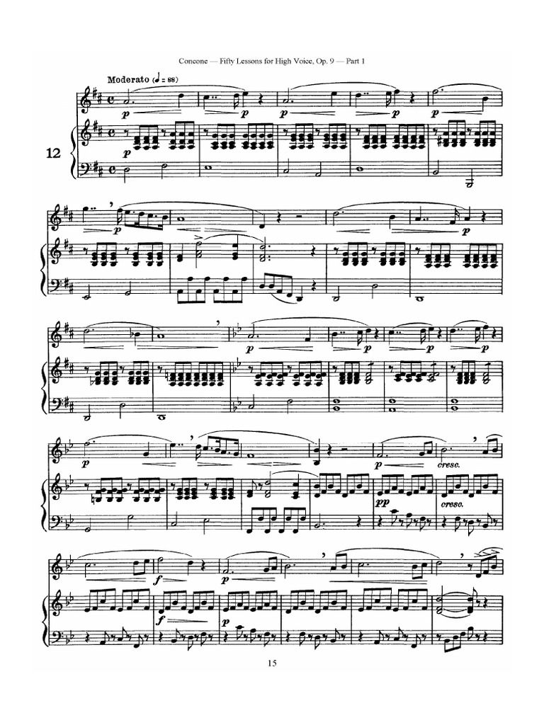 CONCONE - 50 Op.9 n.10 High | PDF