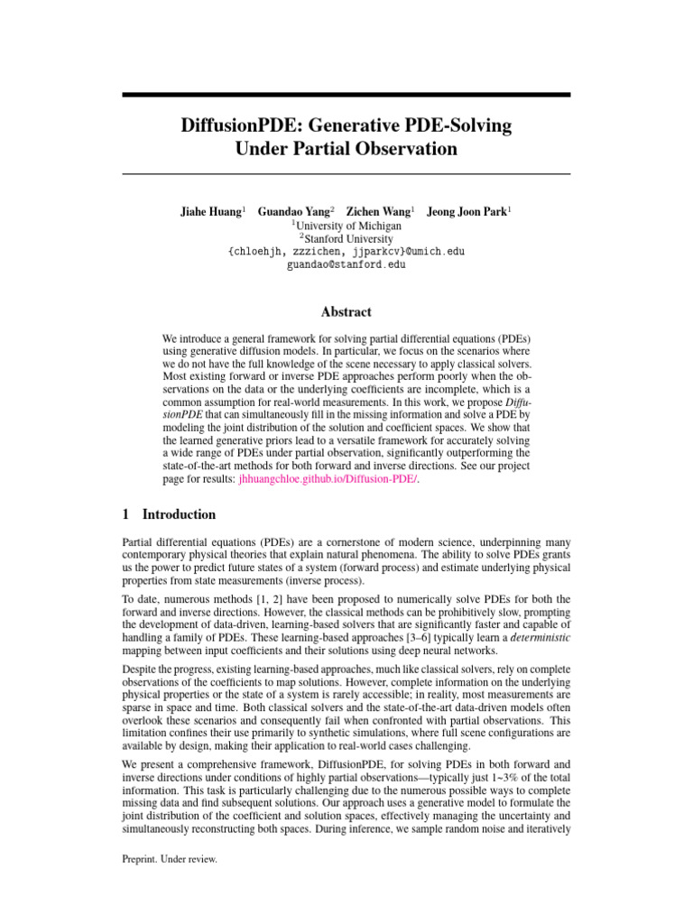 DiffusionPDE | PDF | Partial Differential Equation | Inverse Problem