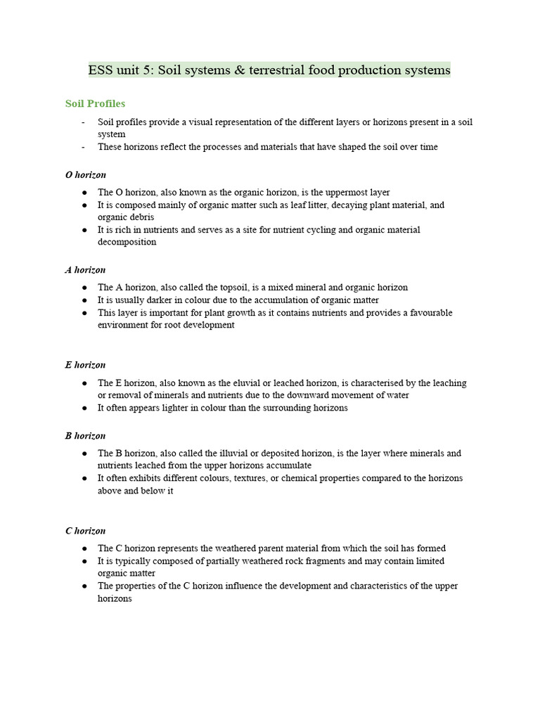 IBDP ESS Unit 5 - Soil Systems & Terrestrial Food Production Systems ...