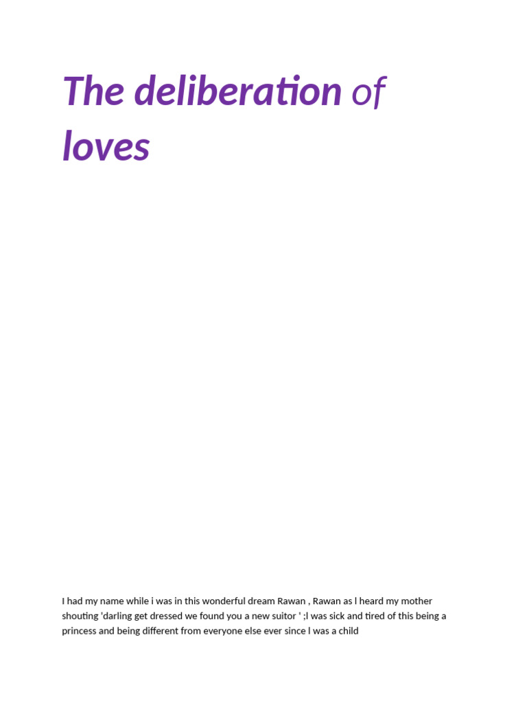 The Deliberation Loves | PDF