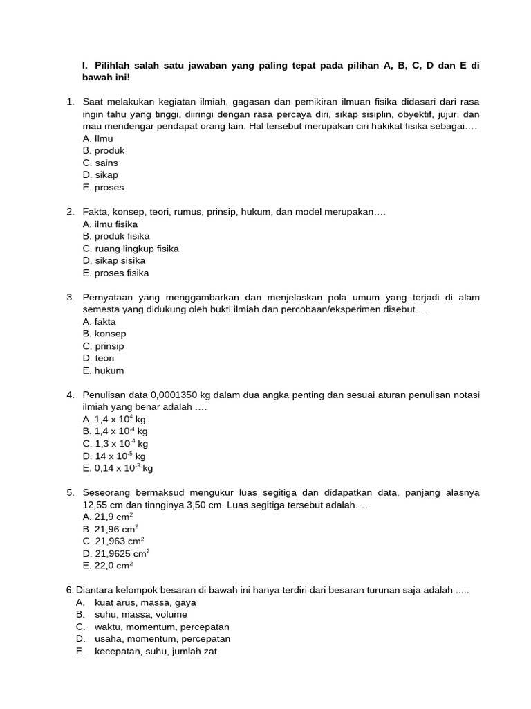 PAS Fisika X Ganjil | PDF