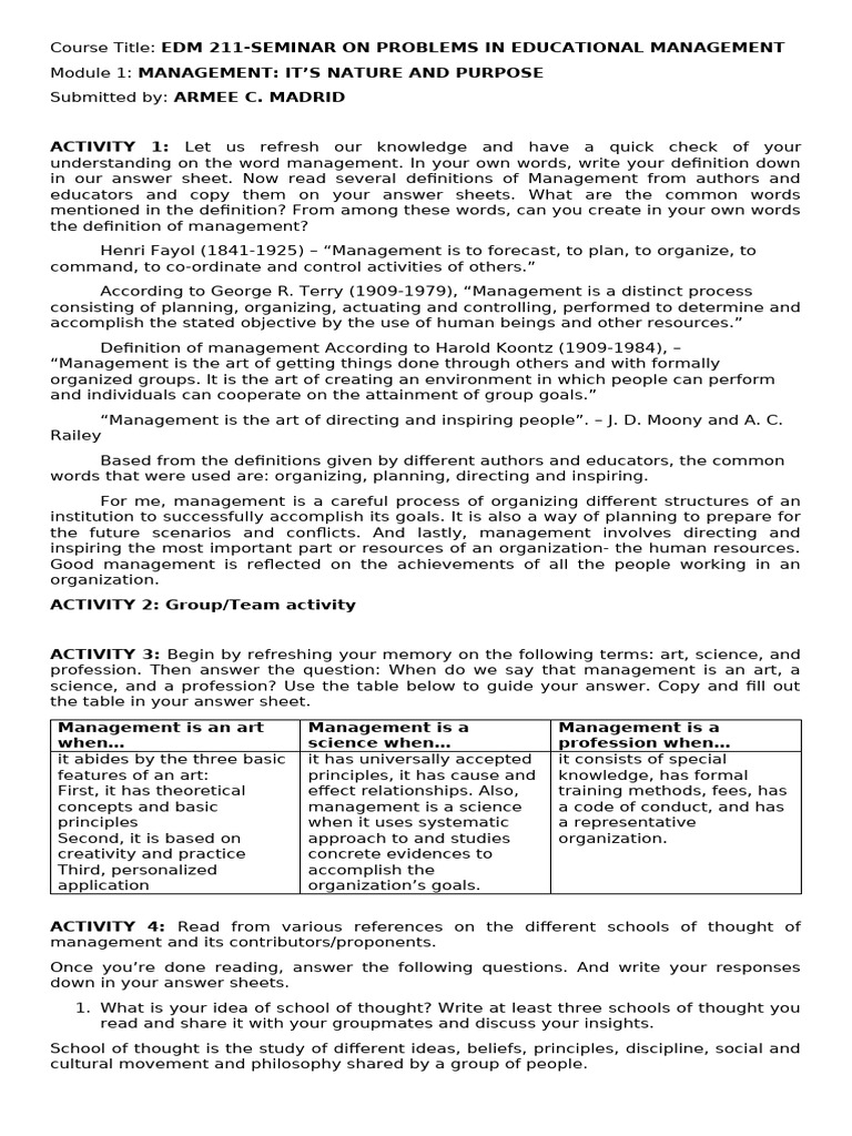 Module 1-Seminar On Problem | PDF | Bureaucracy | Science