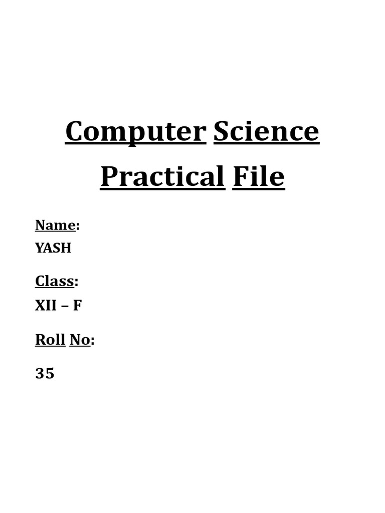 Yash Pratical File | PDF | Computer File | Text File