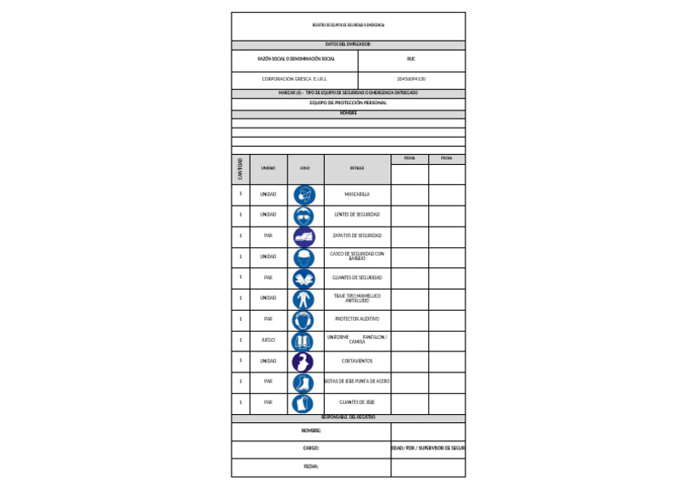 FO-SST-REG-03 Entrega de Epps | PDF