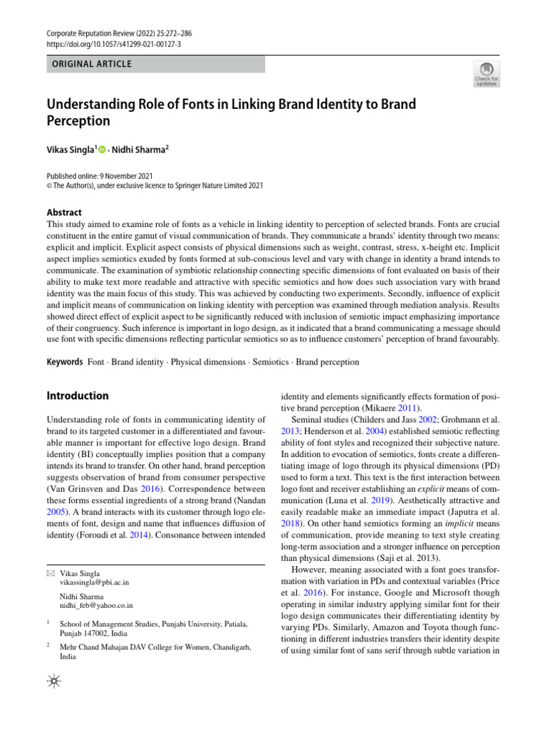 Fonts Linking Brand Identity to Perception | PDF | Typefaces | Brand