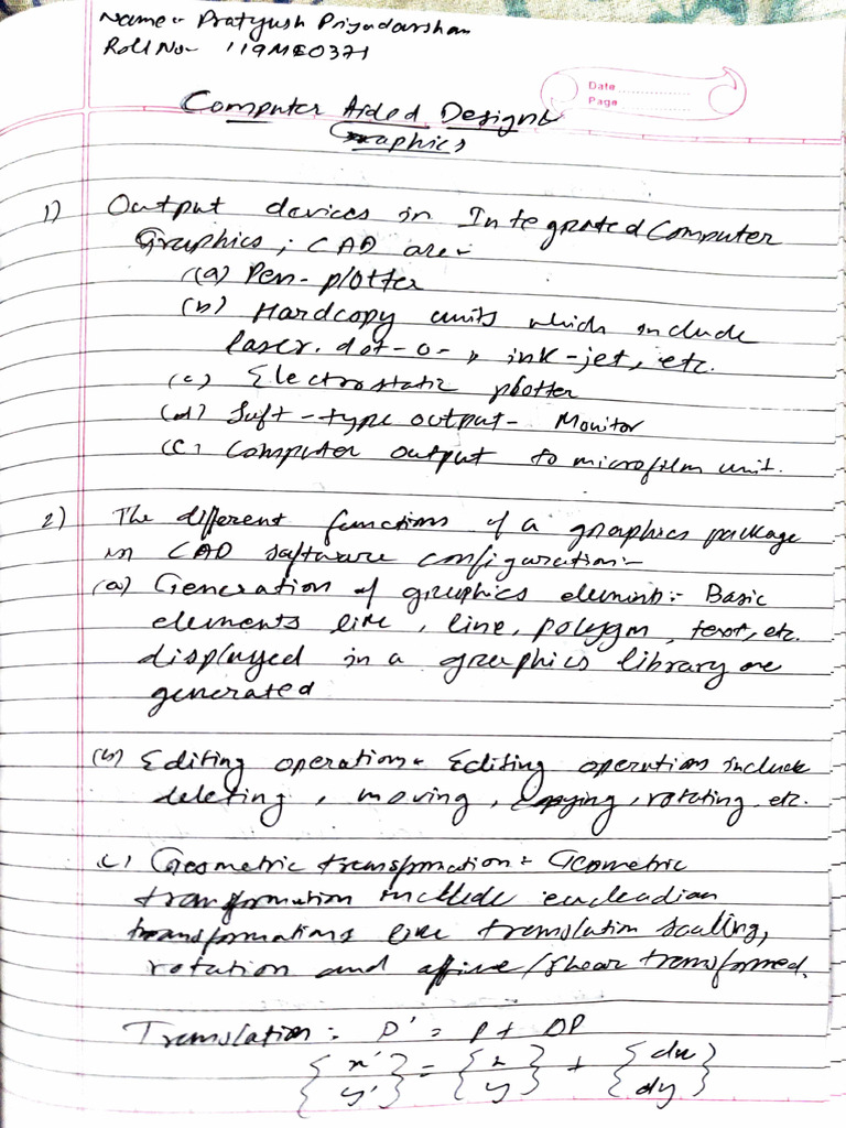 CAD & Graphics Notes | PDF