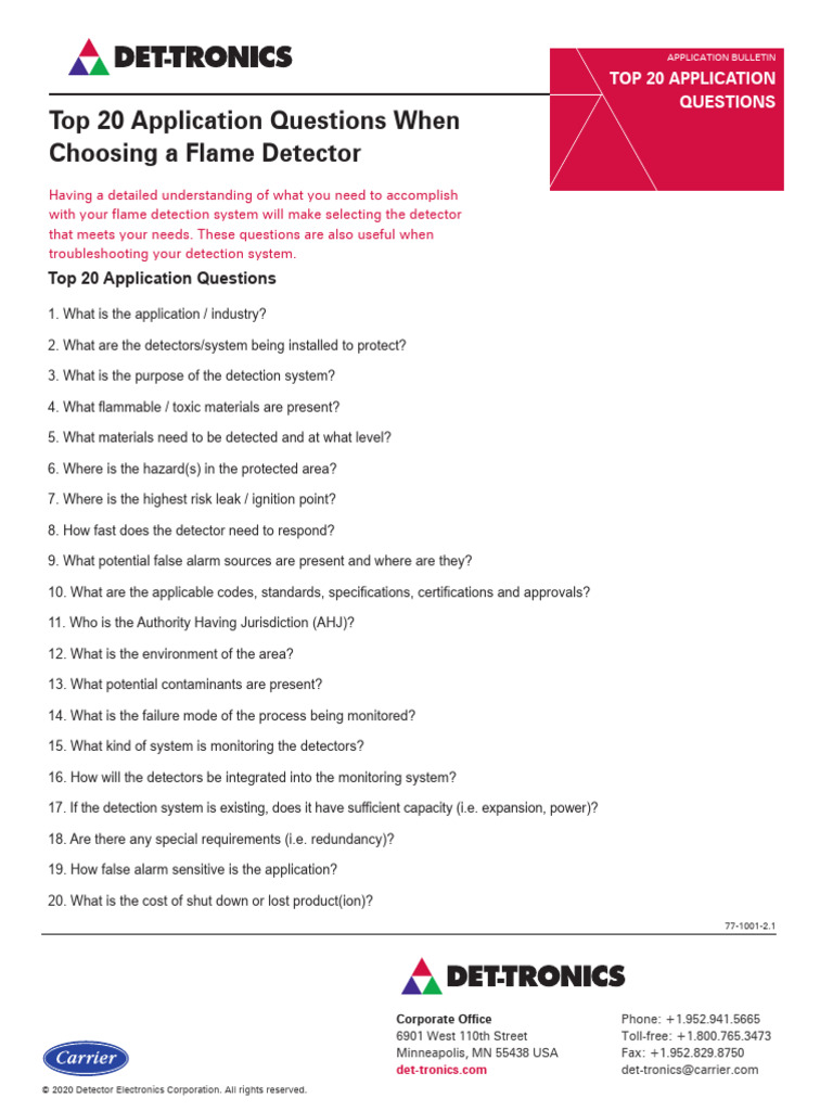 Top 20 Application Questions | PDF | Safety