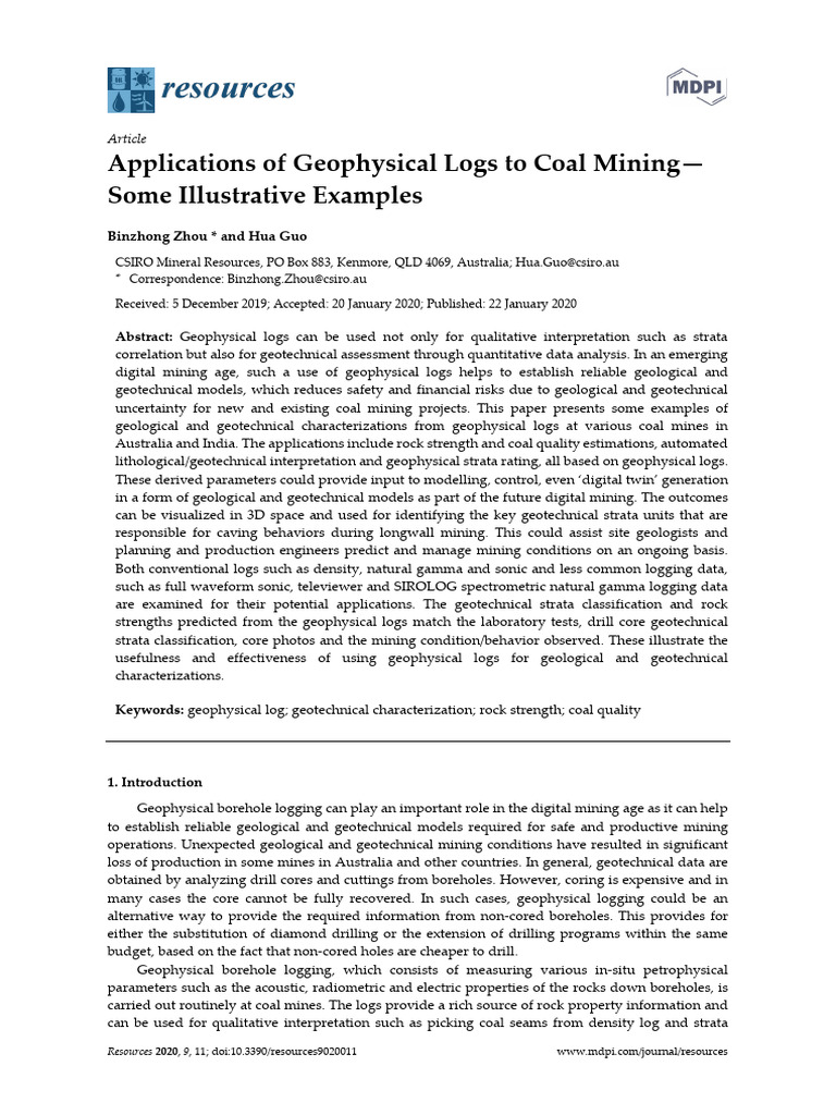 Applications of Geophysical Logs To Coal Mining-So | PDF | Geotechnical Engineering | Geophysics