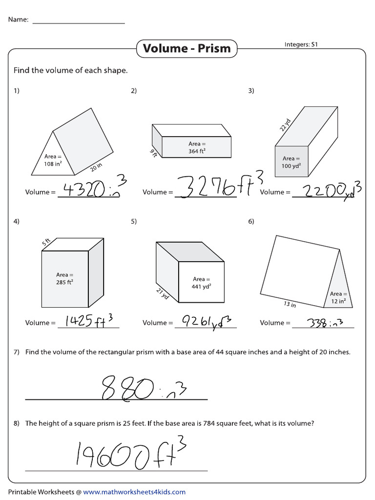 Nathaniel Ondara Ombiro - Volume of Prisms | PDF