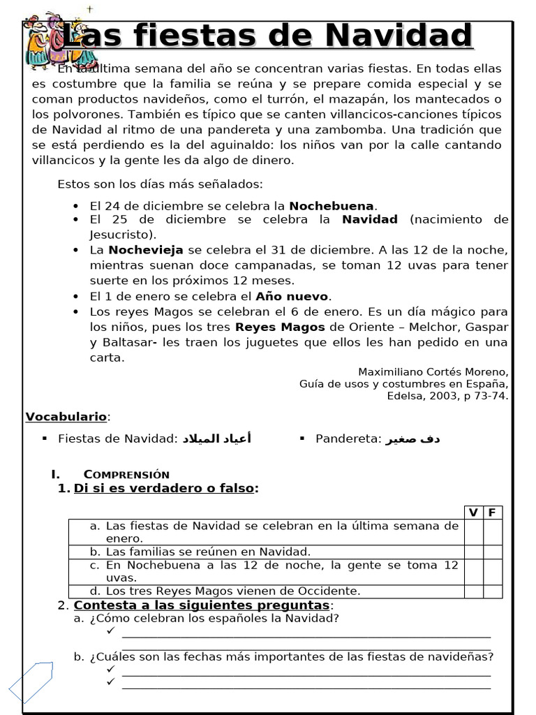 Las Fiestas de Navidad | PDF | Navidad | Nochebuena