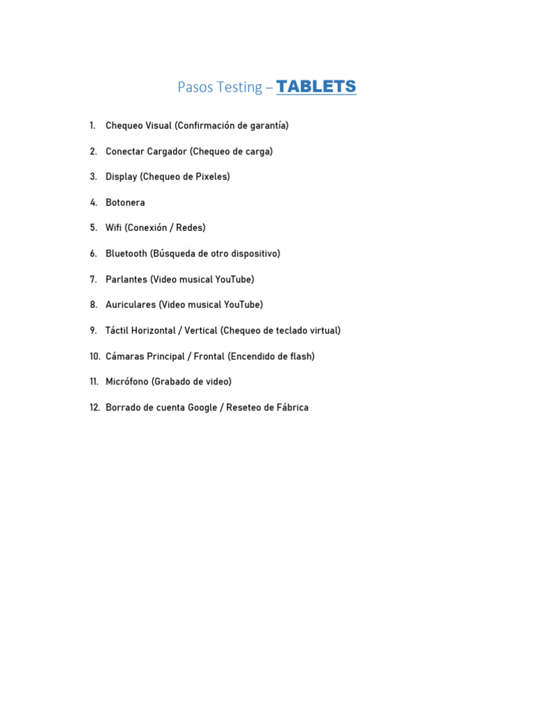 Pasos TESTING | PDF