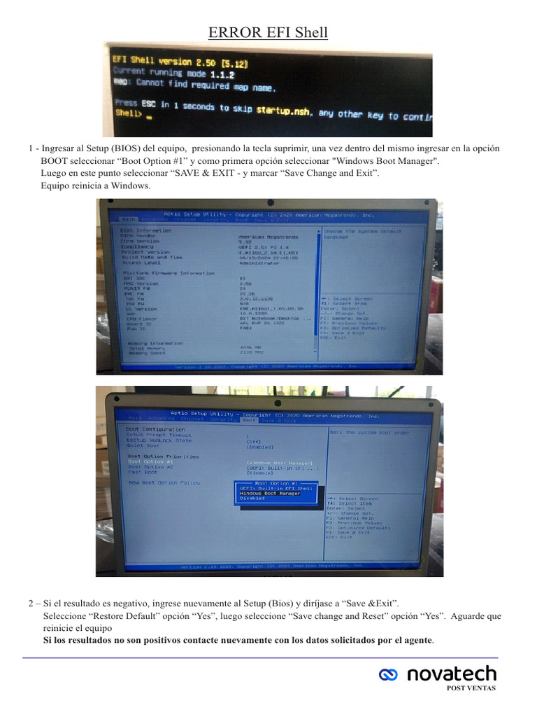 EFI Shell - RECUPERACION | PDF