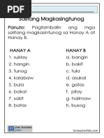 HuntersWoodsPH - Filipino - Kasarian NG Pangngalan - Worksheet For Grade 1 | PDF