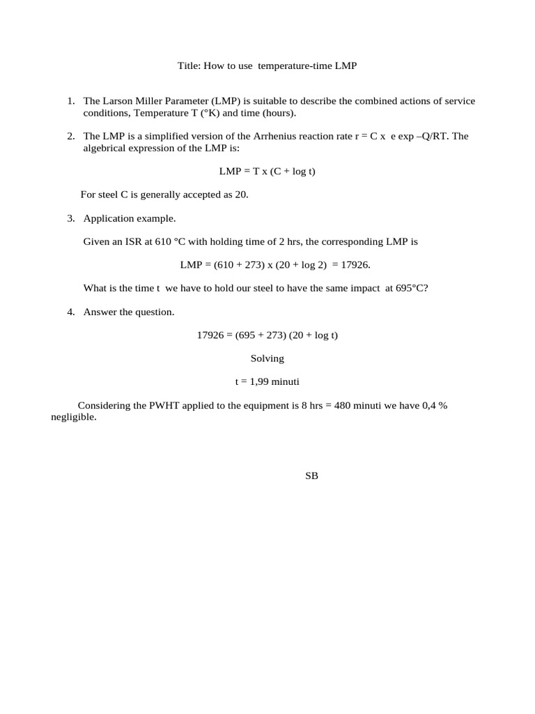 Larson Miller Parameter | PDF