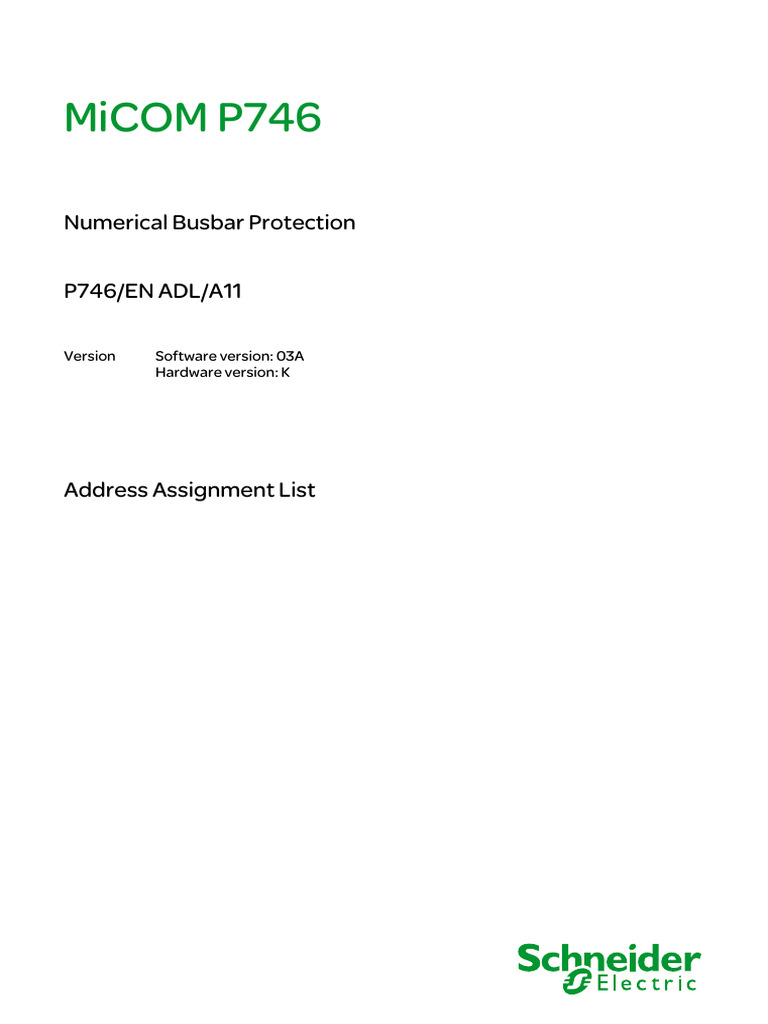 Micom P746: Numerical Busbar Protection | PDF | Trademark | Computing