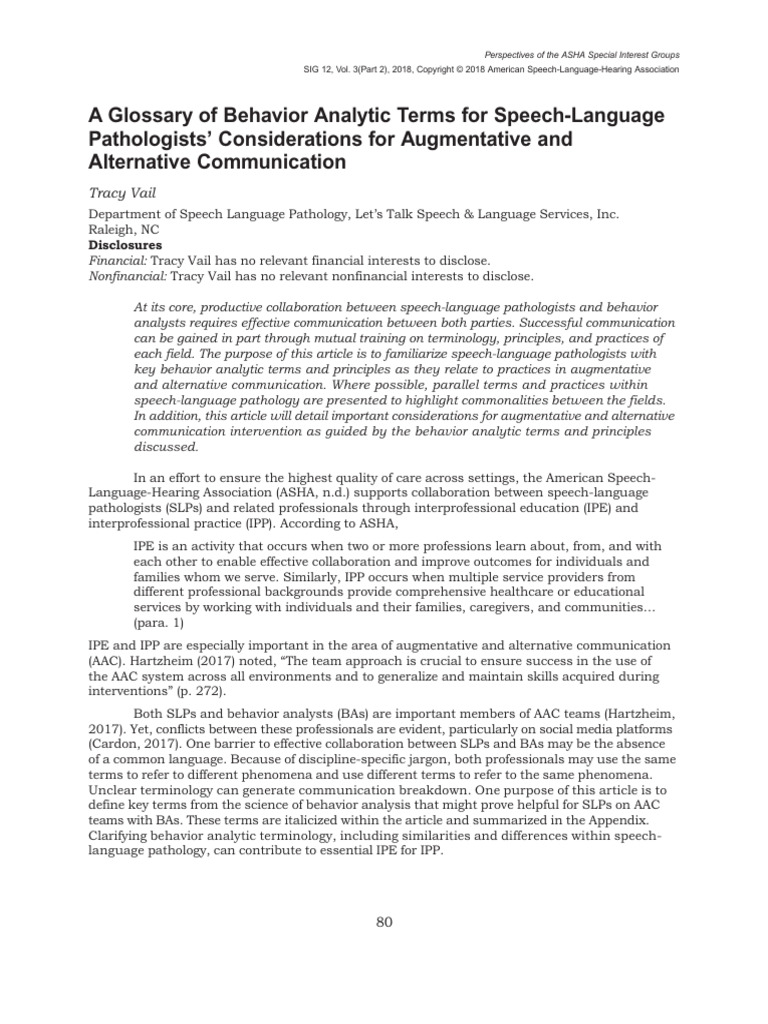 Behavior Analysis Terms for SLPs | PDF | Reinforcement | Learning